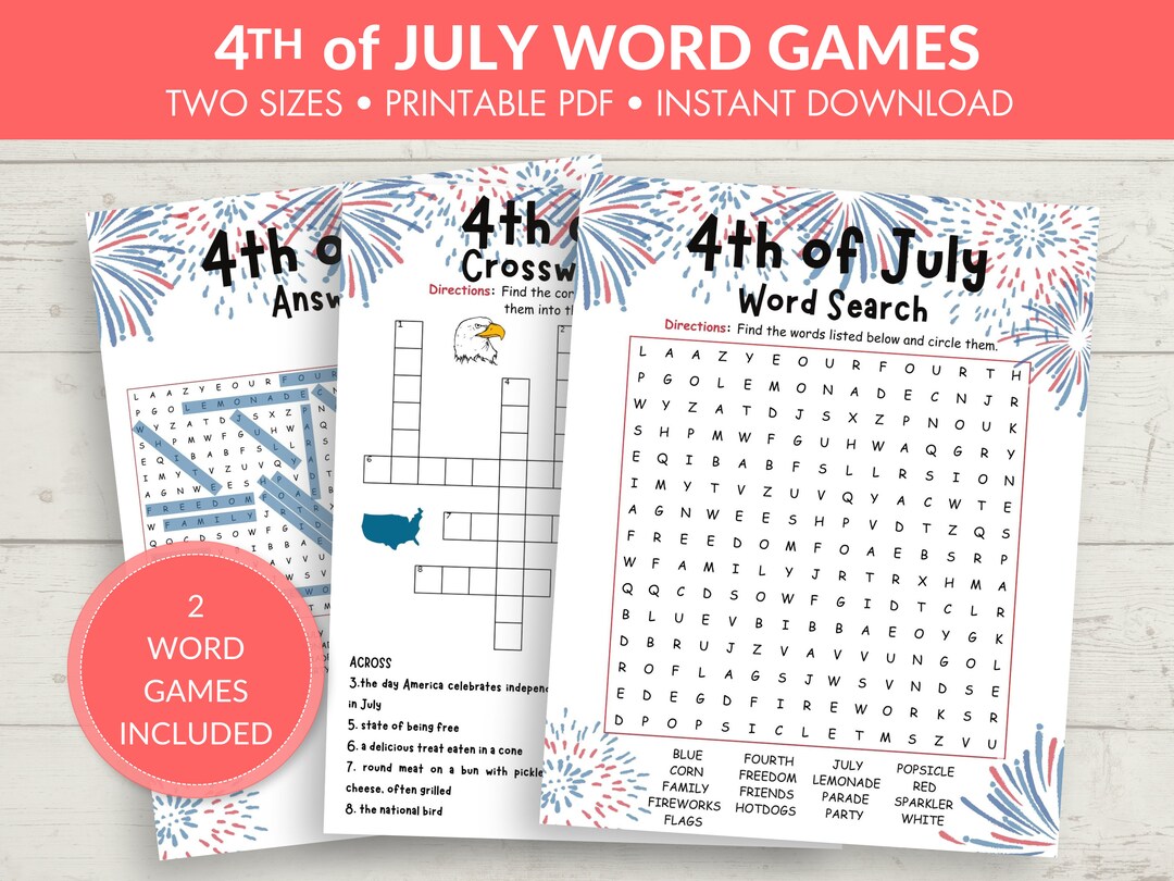 4th of July Word Search Printable 4th of July Kids Activities ...