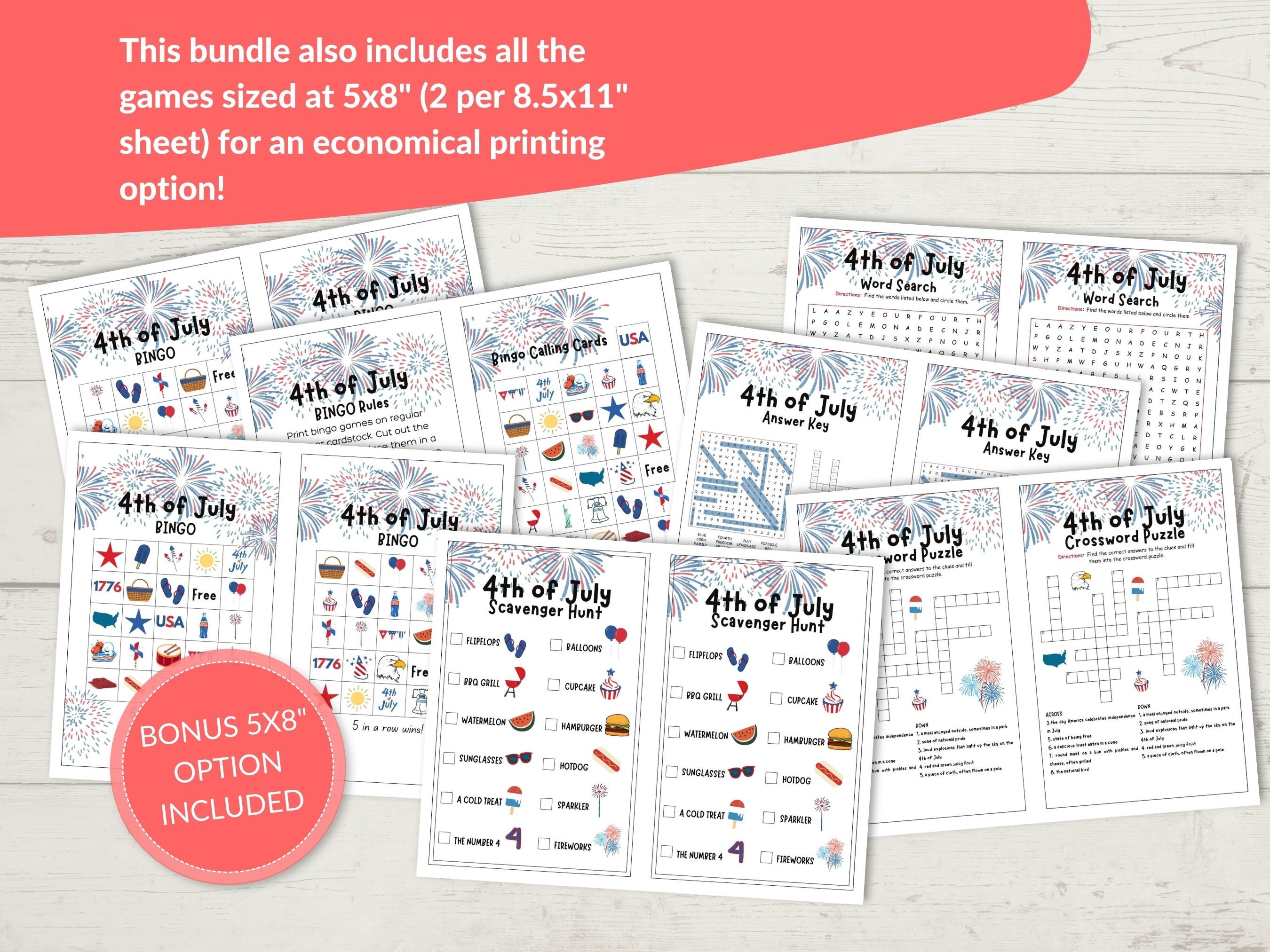 4th of July Activity Bundle Printable 4th of July Word Games, Puzzles ...