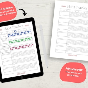 Digital 30 Day Habit Tracker Landscape Printable Routine Tracker ...