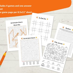 Fall Games and Word Search Bundle | Fall Kids Printable Activity Bundle ...