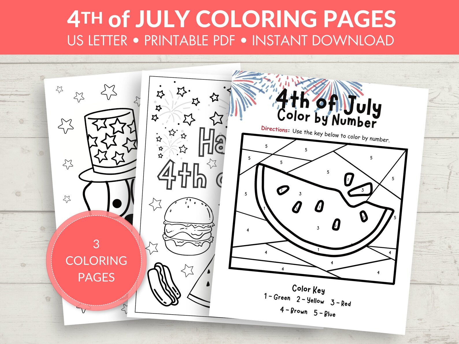 4th of July Coloring Pages 3 Printable Fourth of July Kids Activities ...