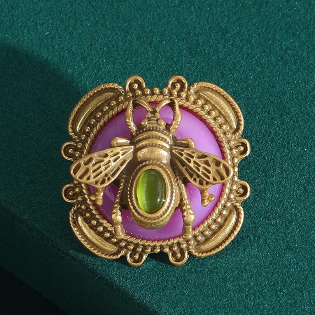 Vintage Adjustable Queen Bee Ring – Gold Plated Statement Ring With ...