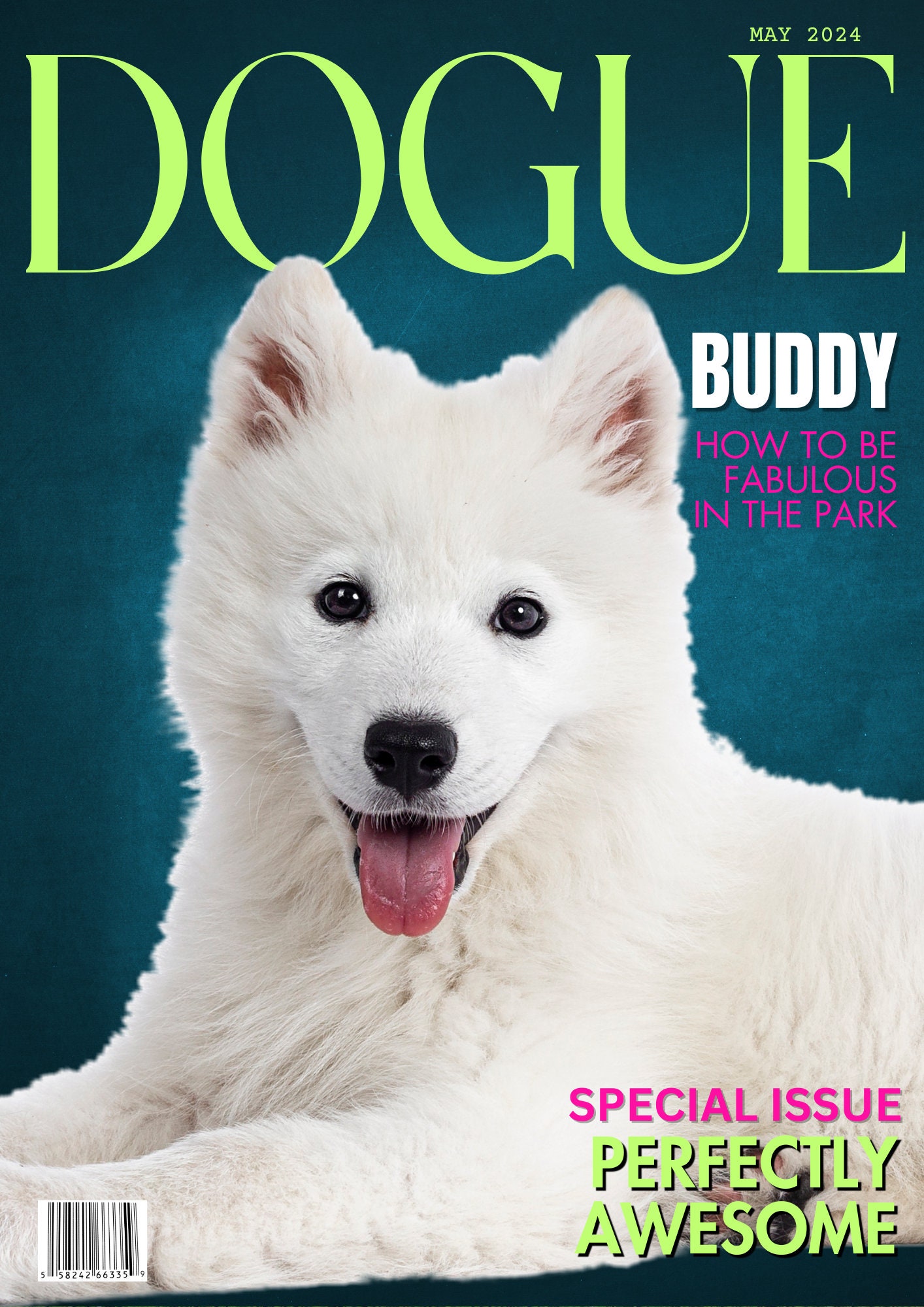 Custom Magazine Cover, Dogue Dog Cover, Custom Design, Unique Gift for ...