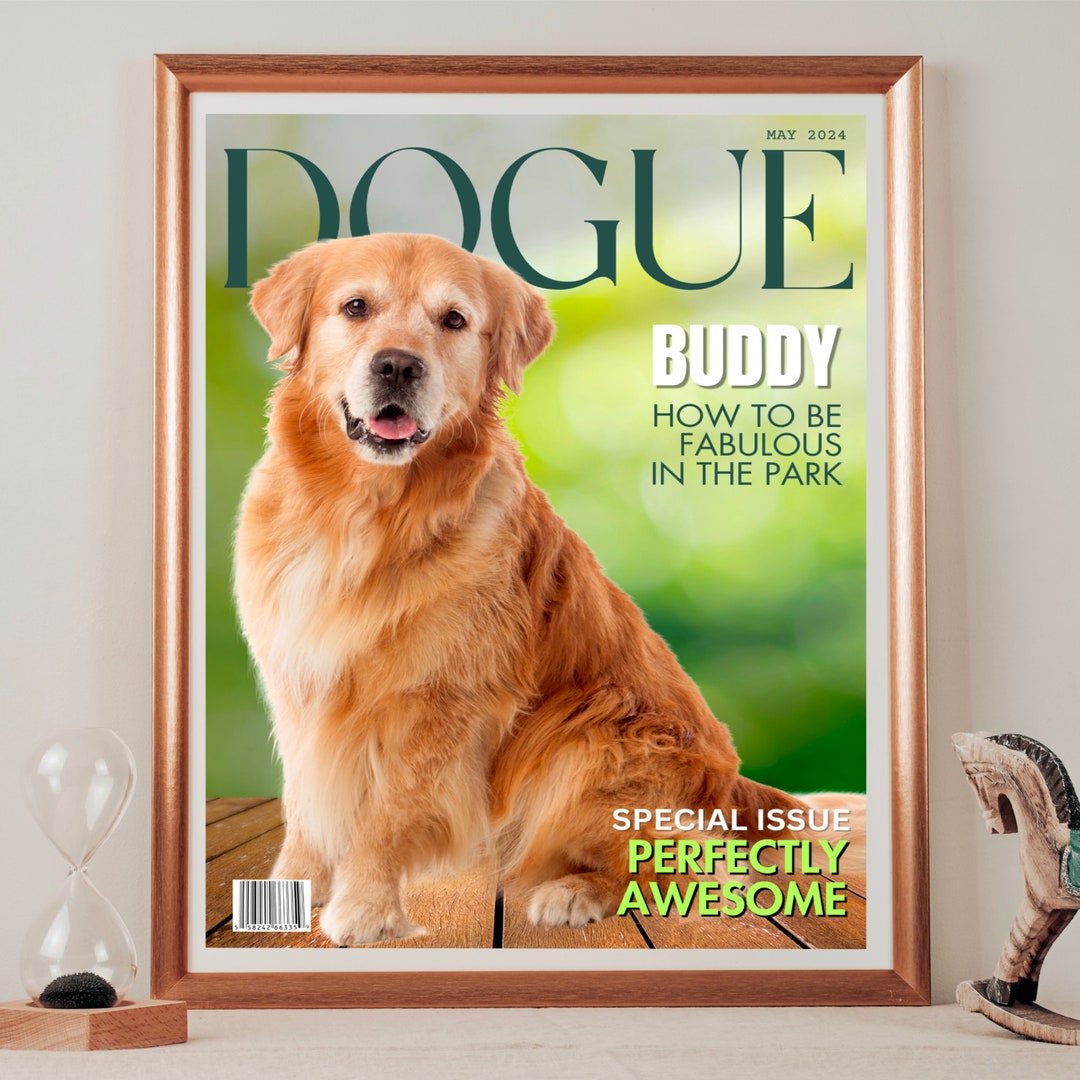 Custom Magazine Cover, Dogue Dog Cover, Custom Design, Unique Gift for ...