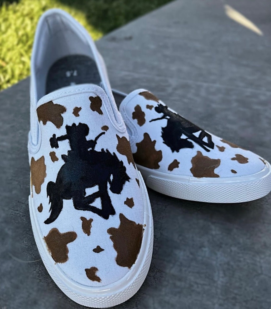 Cowboy Cow Print Shoes - Etsy