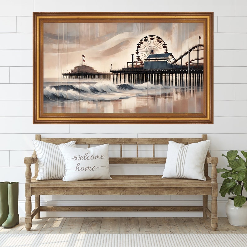 Frame Tv Art Santa Monica Pier | TV Art Frame | Digital Tv Frame Art ...
