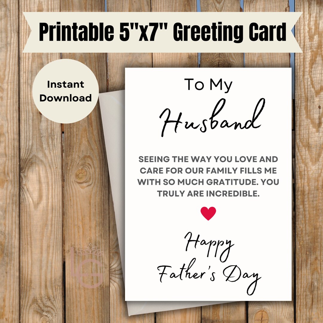Printable Father’s Day Card | Instant Download Father’s Day Card ...