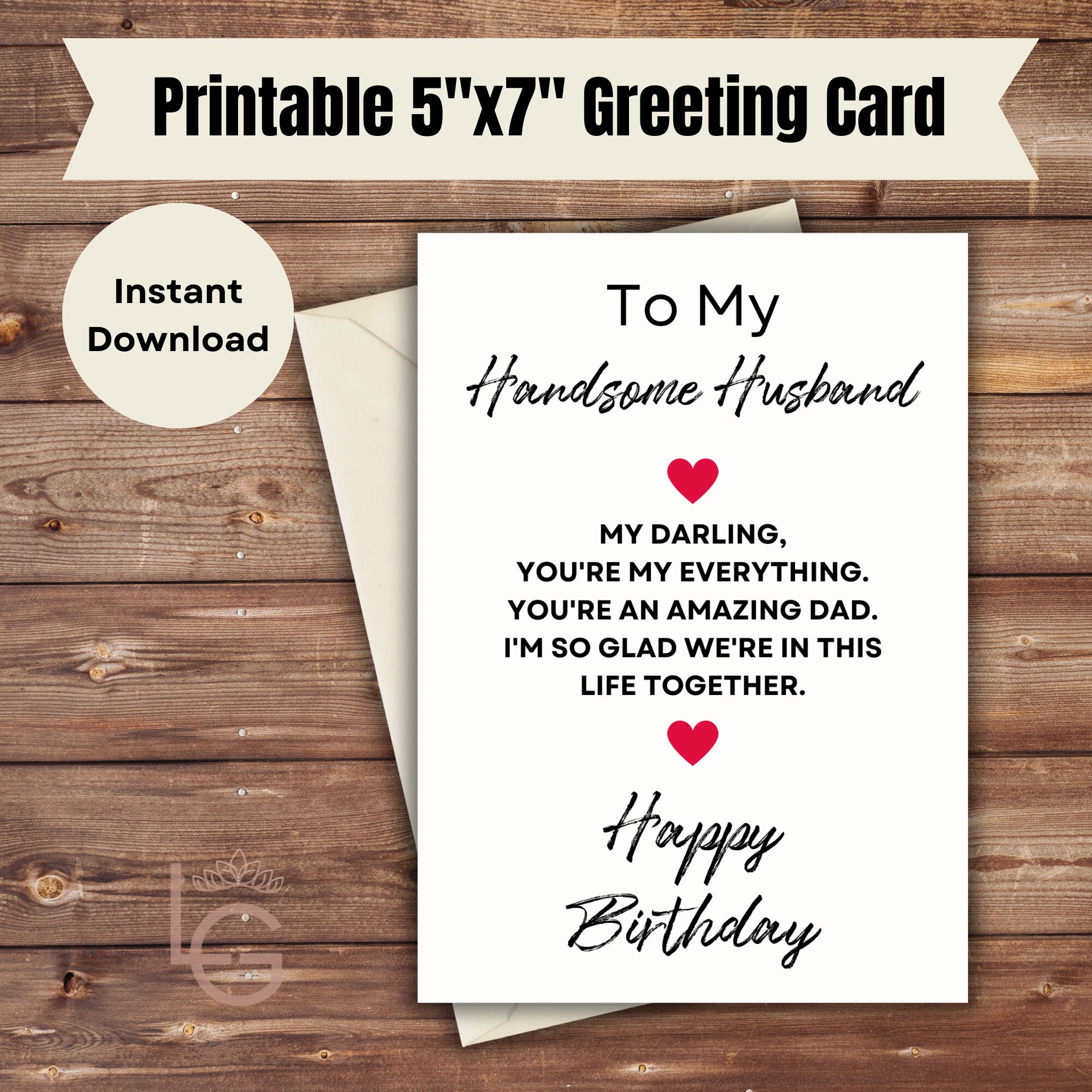Printable | Happy Birthday to My Handsome Husband | Birthday Card ...