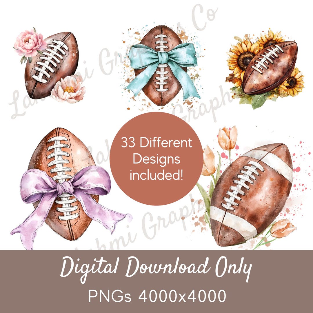 Coquette Football Png | Football Bow Png | Football Flowers PNG | Game ...