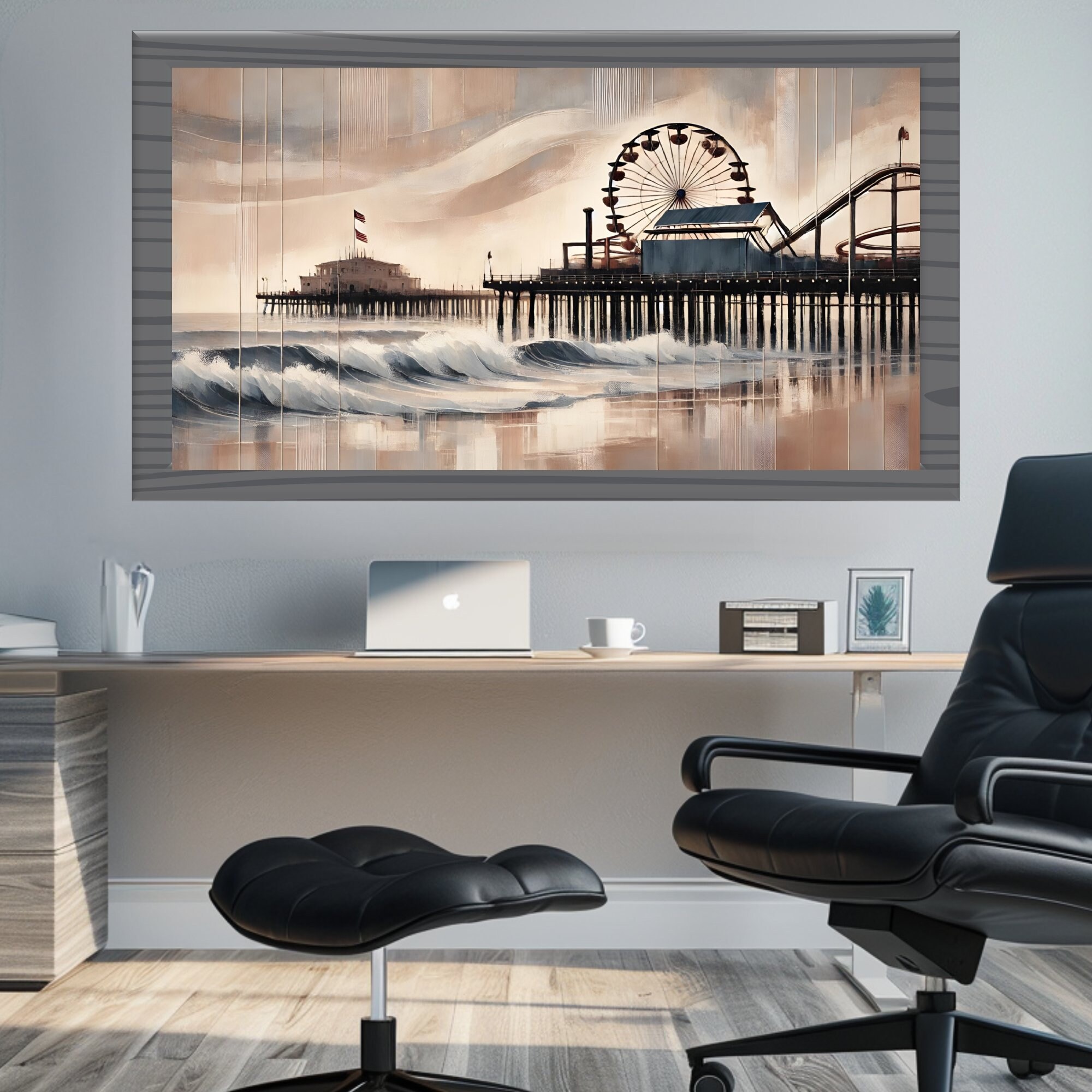 Frame Tv Art Santa Monica Pier | TV Art Frame | Digital Tv Frame Art ...