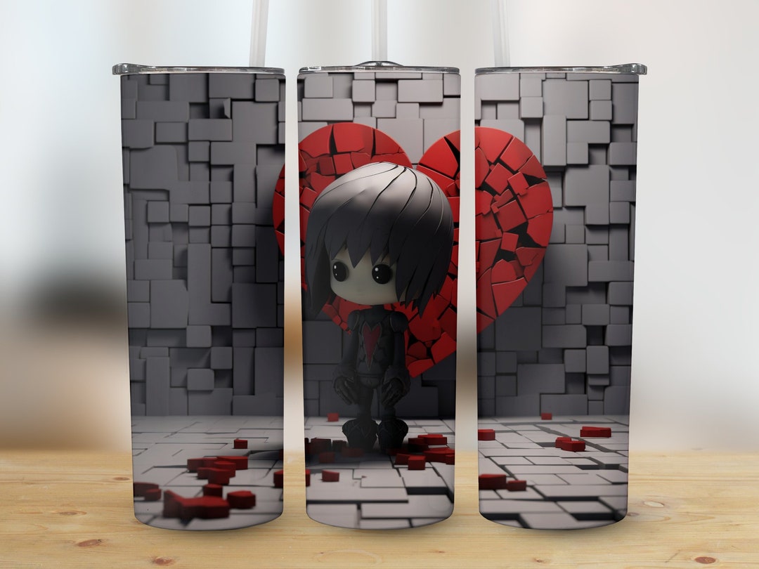 Heartbroken Emo Tumbler Wrap Sublimation Straight Skinny 20oz Tumbler ...