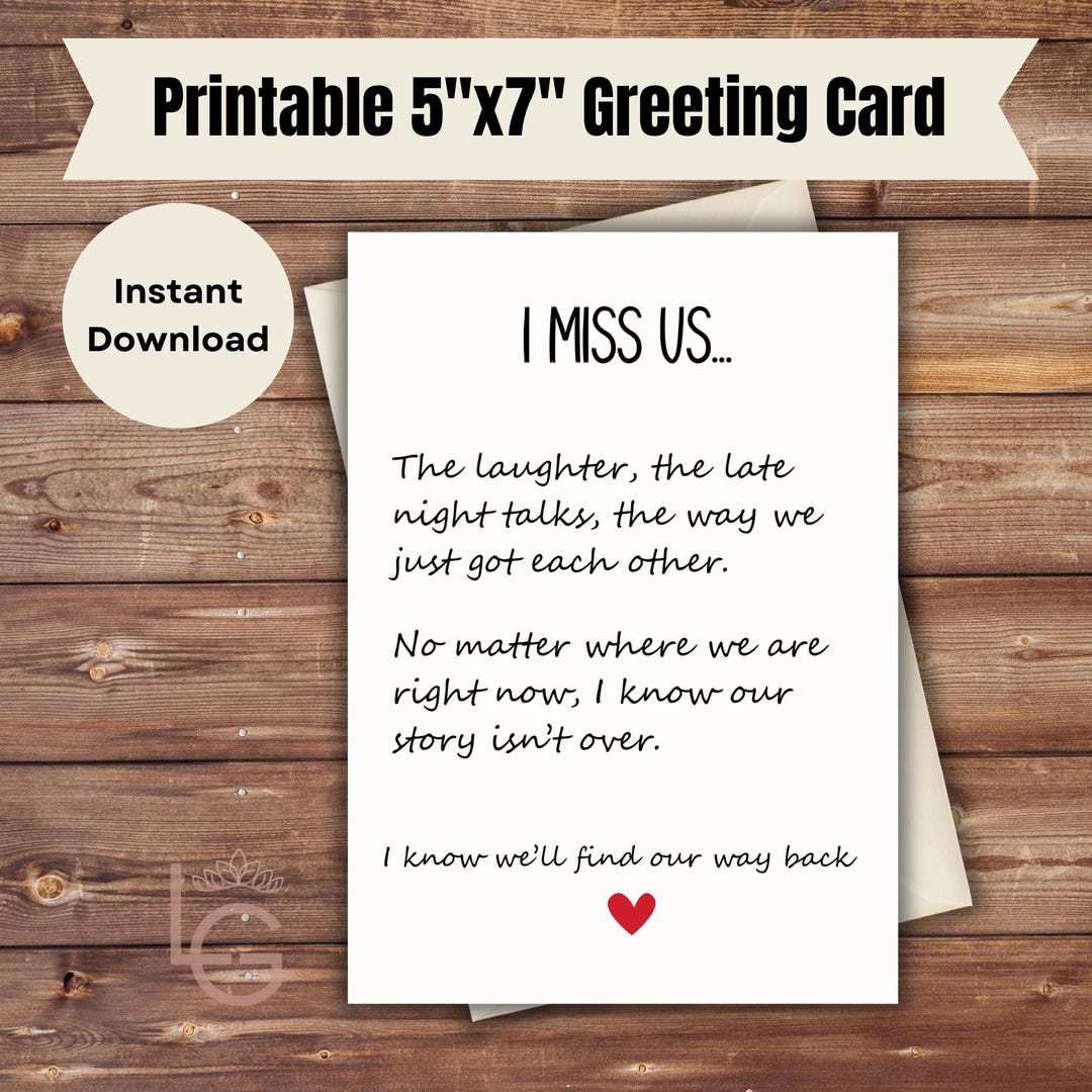Printable I Miss Us Card | I Miss You Card | Boyfriend Card ...