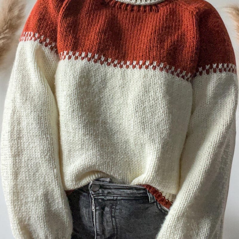 Color Block Sweater - Etsy