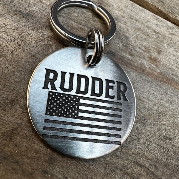 American Flag Dog Tag - Etsy