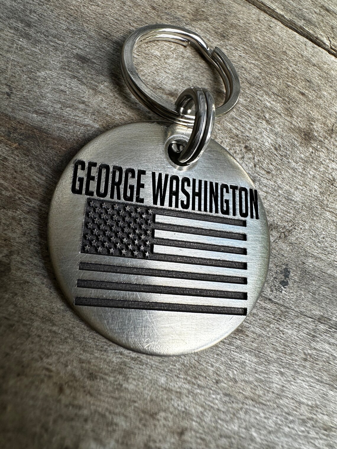 American Flag Pet ID Tag With Custom Engraving - Patriotic Dog and Cat ...