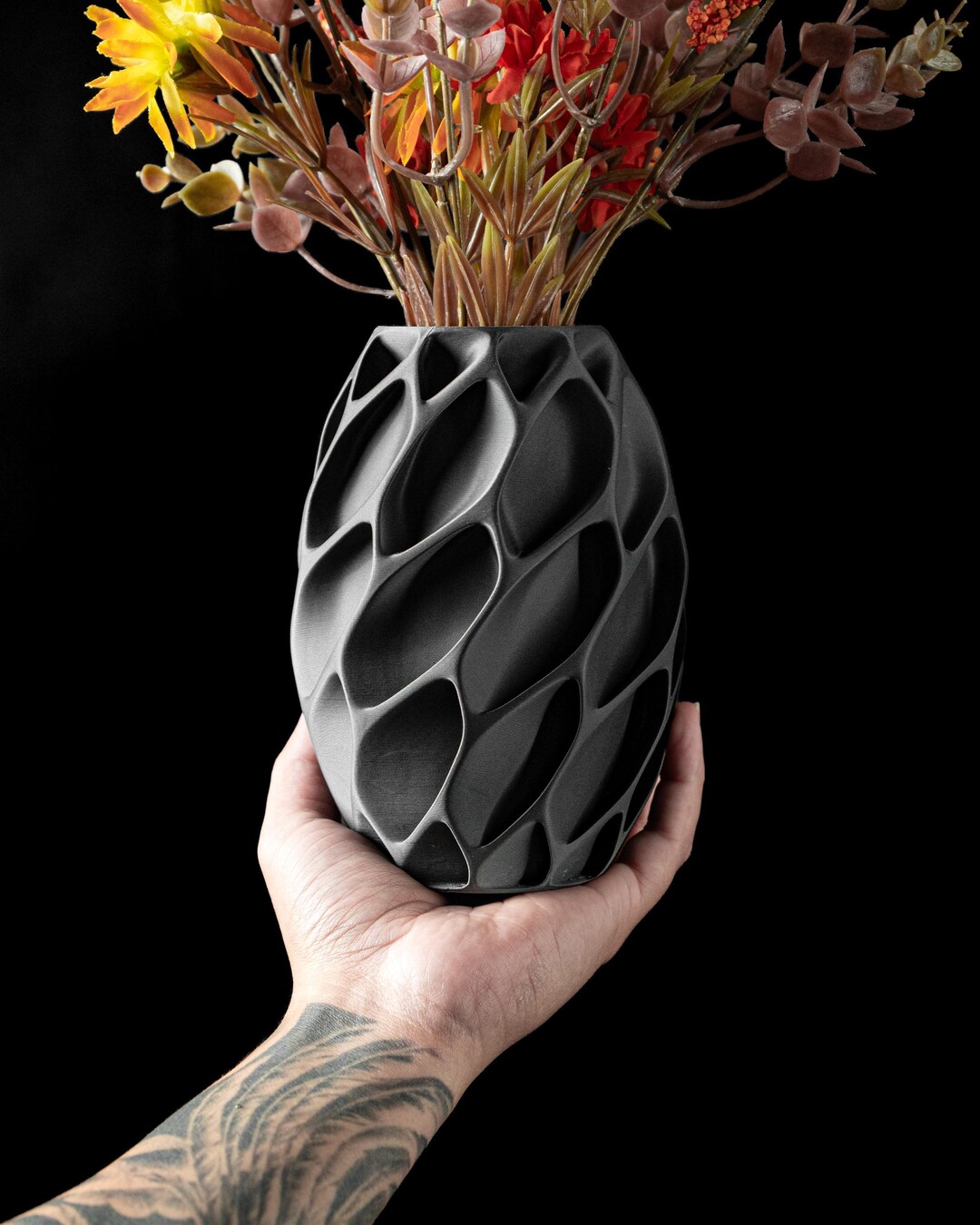 Exo Flower Vase: Modern 3D Printed Planter or Vase – Sculptural Organic ...