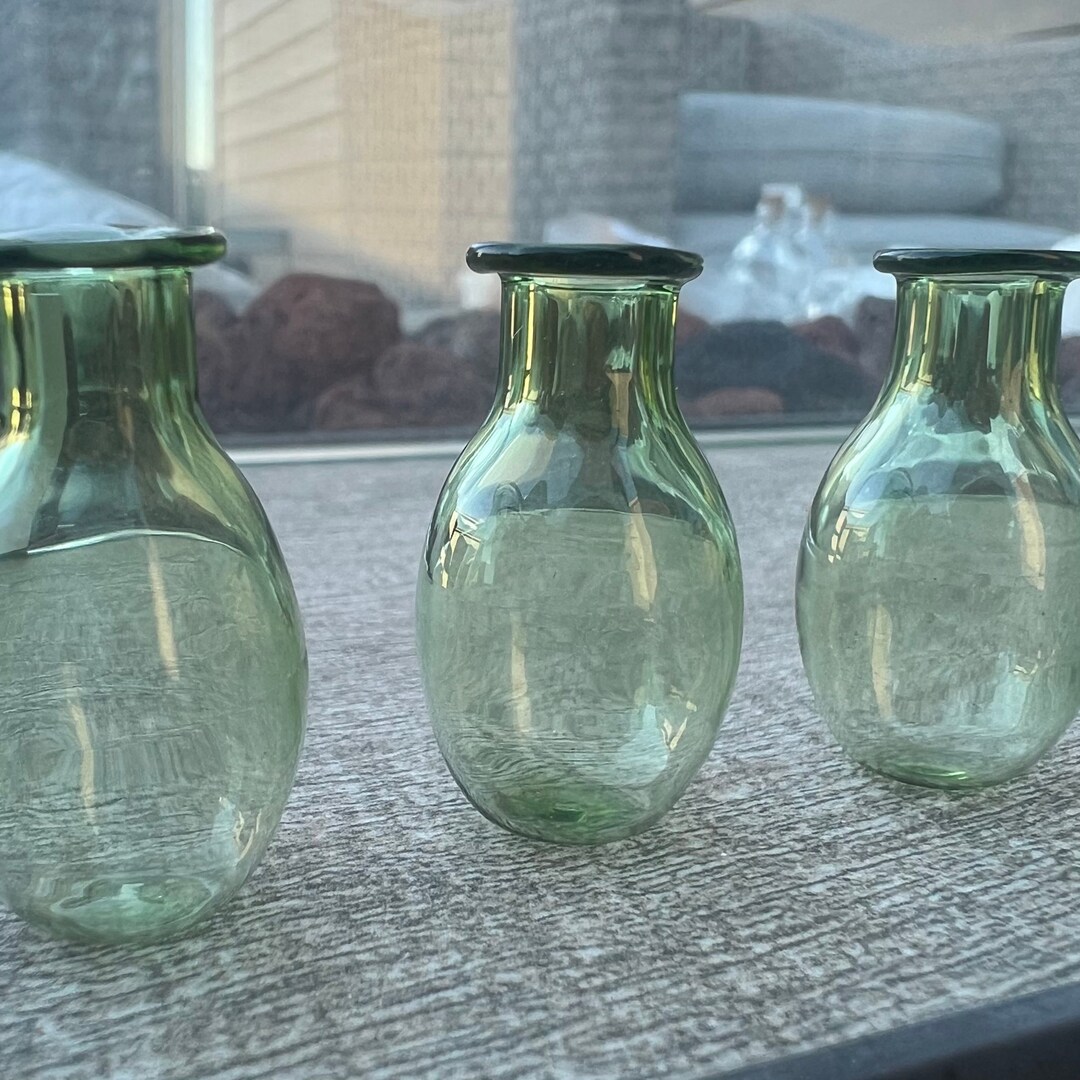 Mini Glass Flower Vase Whisker Vase in Sage Green for - Etsy