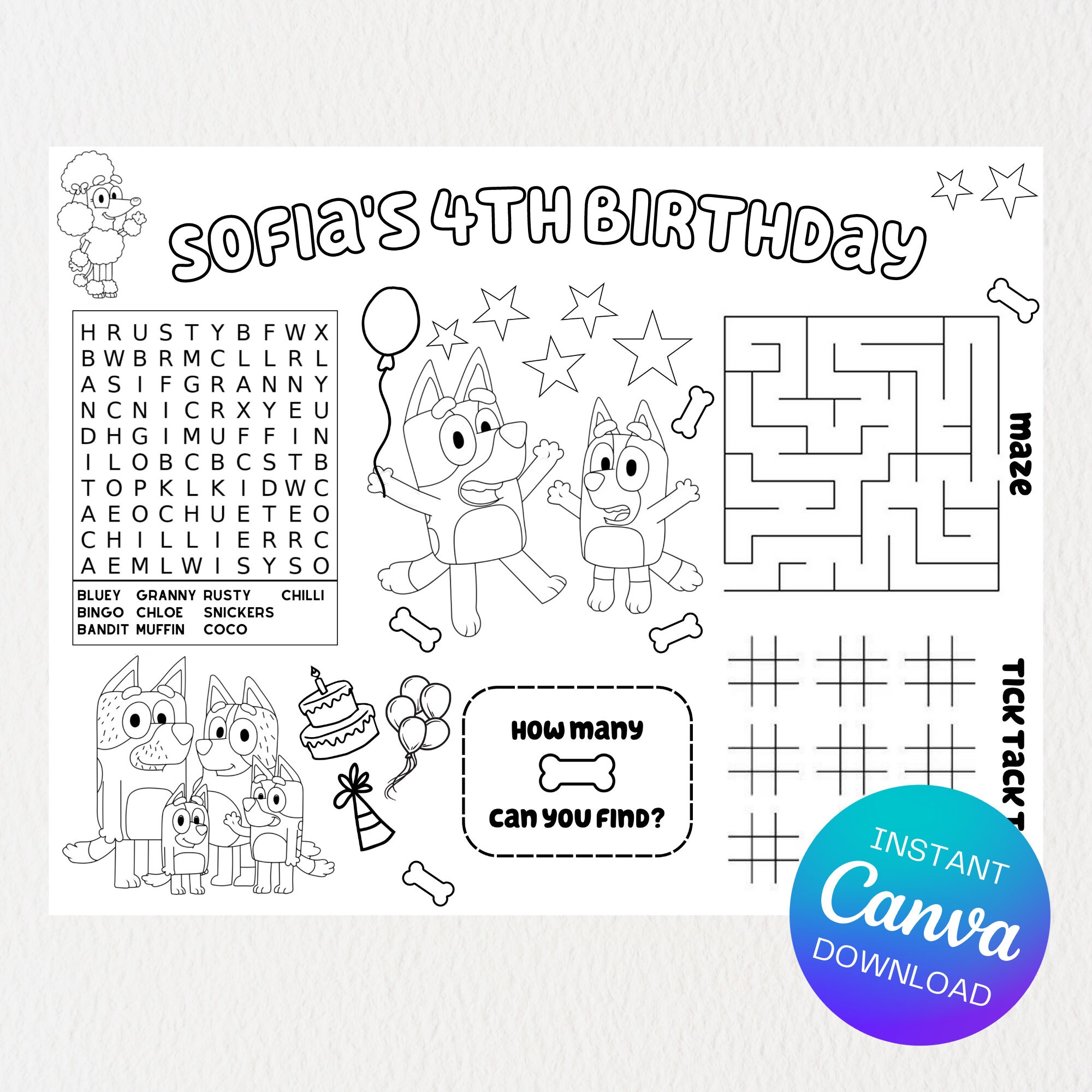 Bluey Activity Sheet Coloring, 43% OFF | www.elevate.in