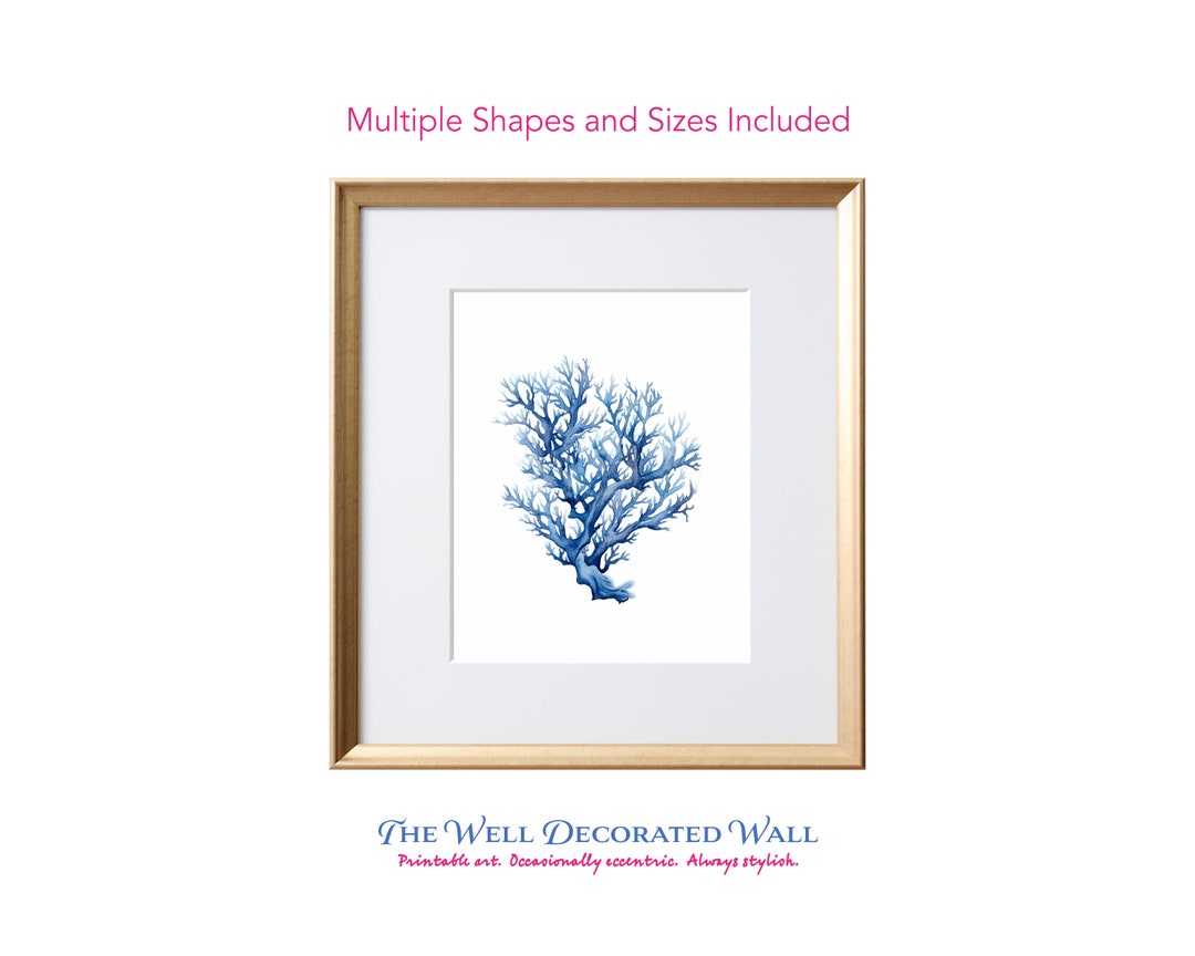 BLUE CORAL No. 1 - Coastal Chic - Printable Print - Collect the Entire ...