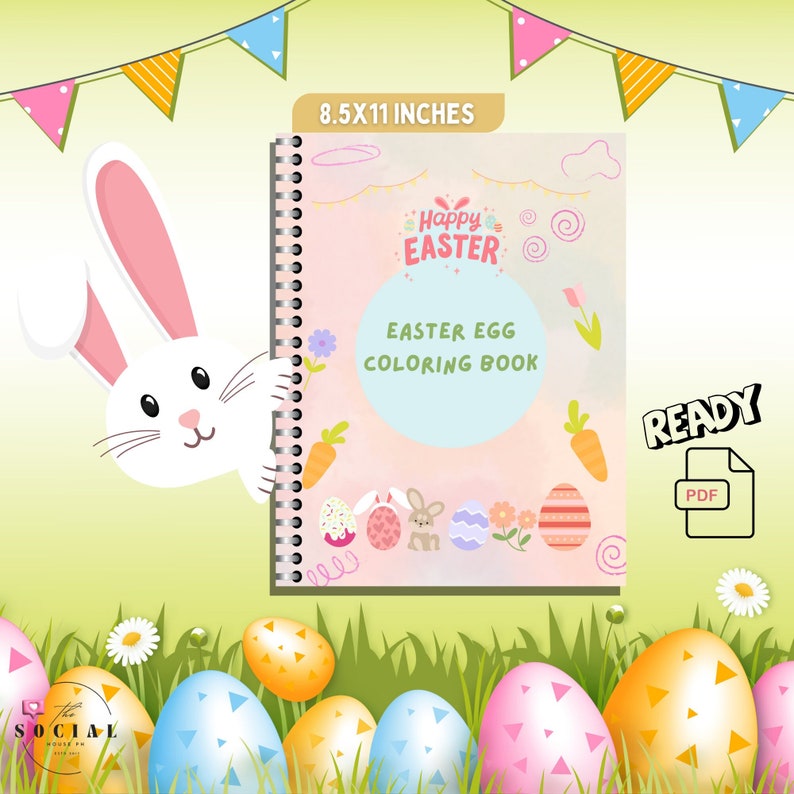 Easter Egg Coloring Page, Coloring Page for Adults, Kids Coloring Pages ...