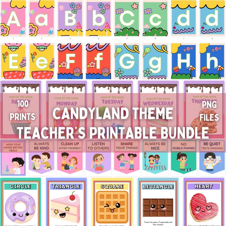 Sweets Candyland Classroom Decor Bundle, Pastel Classroom Decor, Canva ...