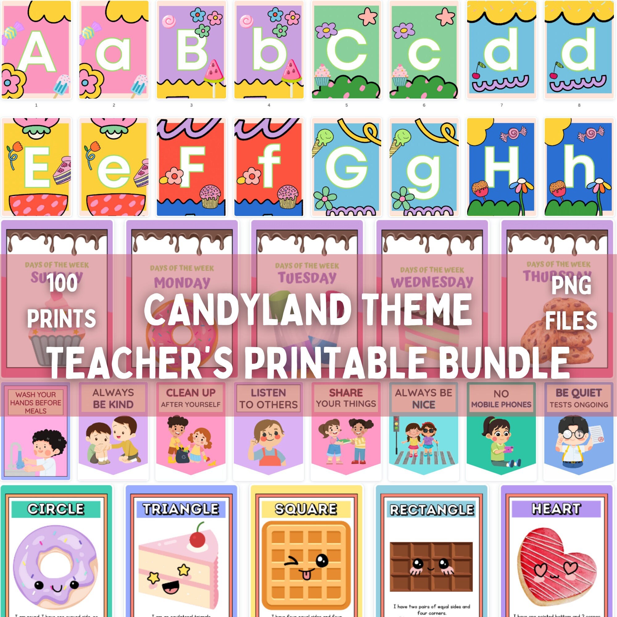 Sweets Candyland Classroom Decor Bundle, Pastel Classroom Decor, Canva ...