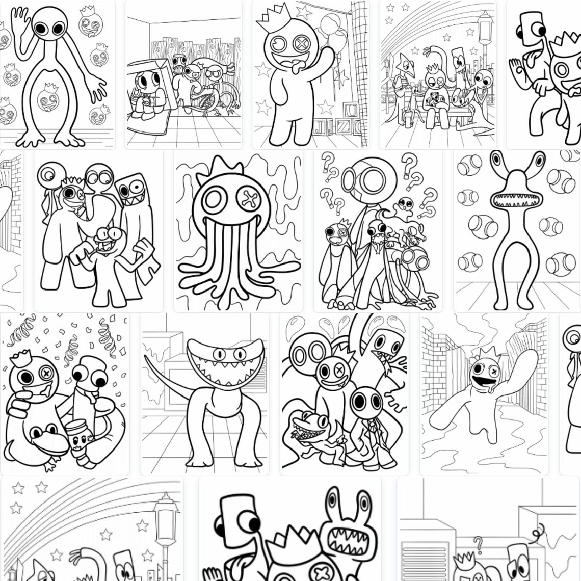 Rainbow Friends Coloring Page, Coloring Page for Kids, Coloring Pages ...