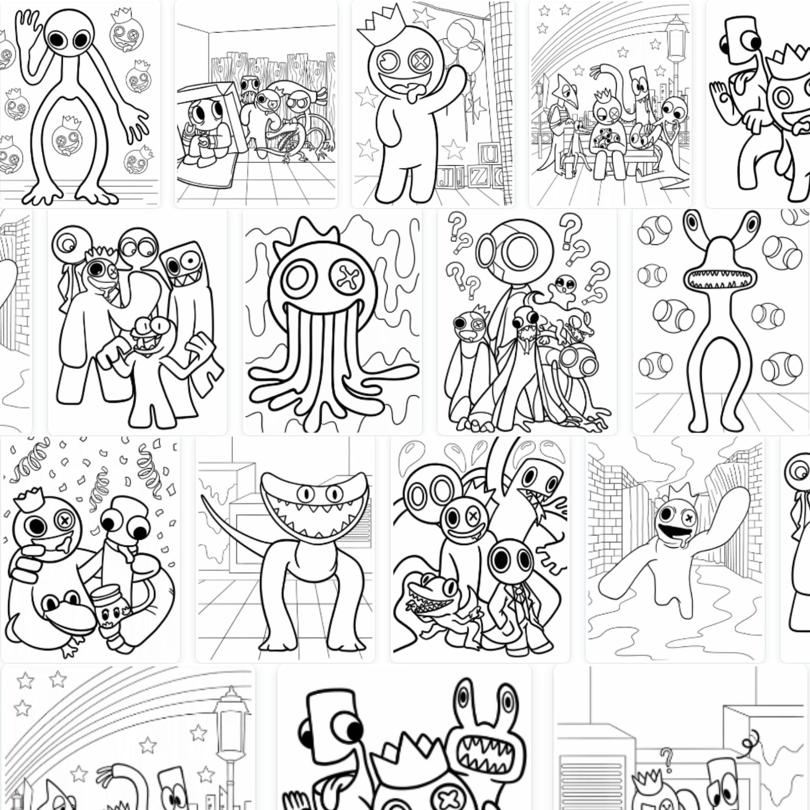 Rainbow Friends Coloring Page, Coloring Page for Kids, Coloring Pages ...