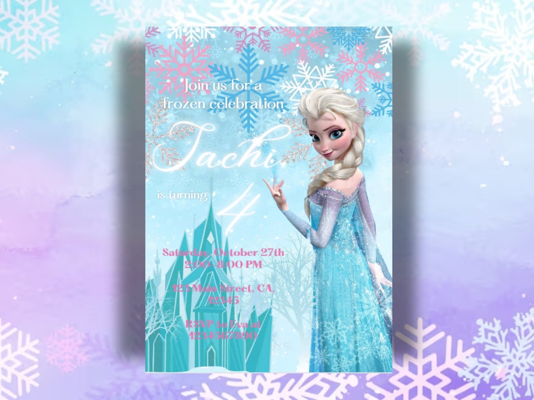 EDITABLE Frozen Birthday Invitation Princess Elsa, Frozen Party, Winter ...