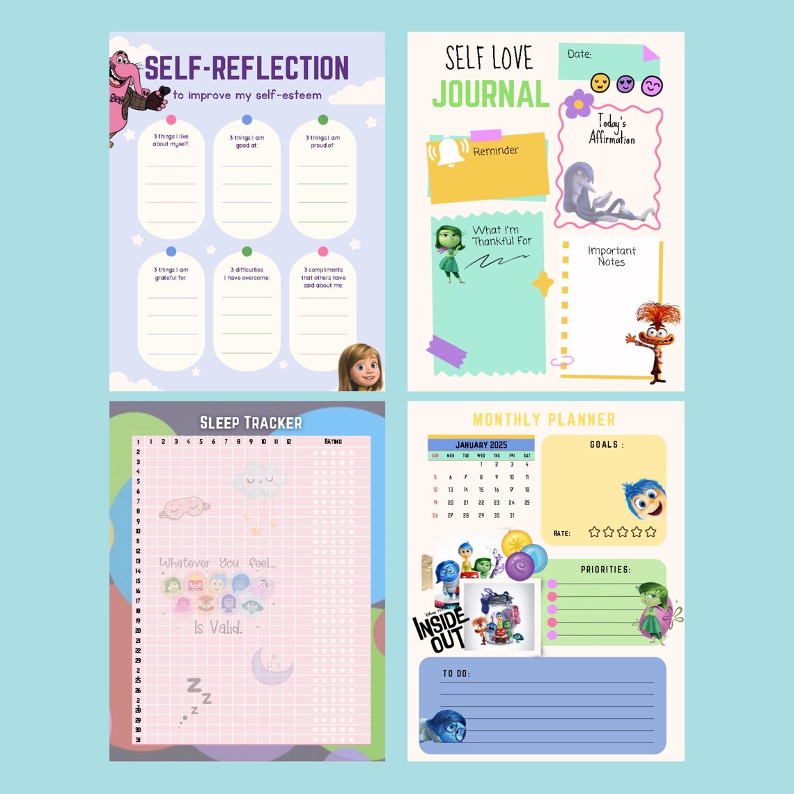 Emotions Planner, Feelings A4 Printable, Printable Planner, Happy ...