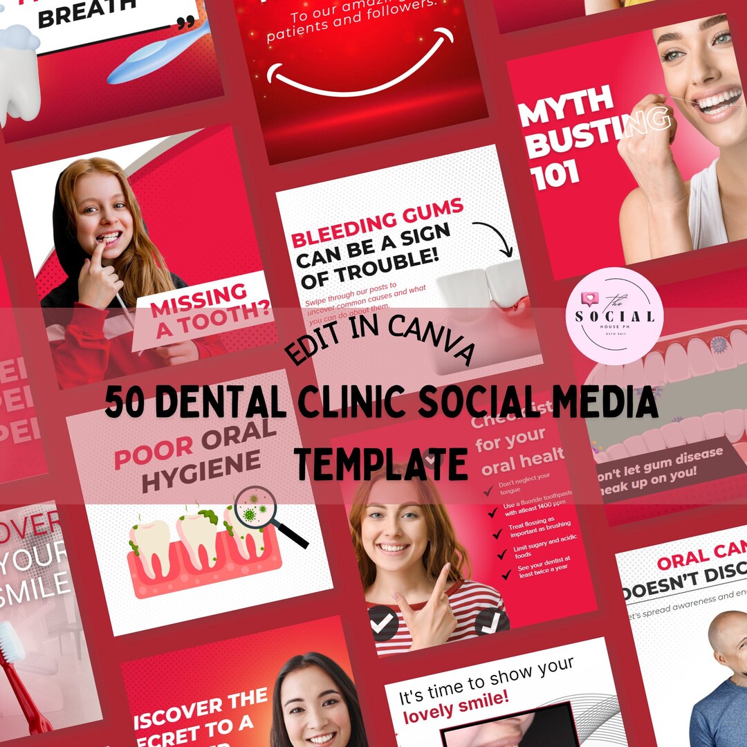 50 Dental Social Media Posts Templates | Dentist Clinic, Business ...
