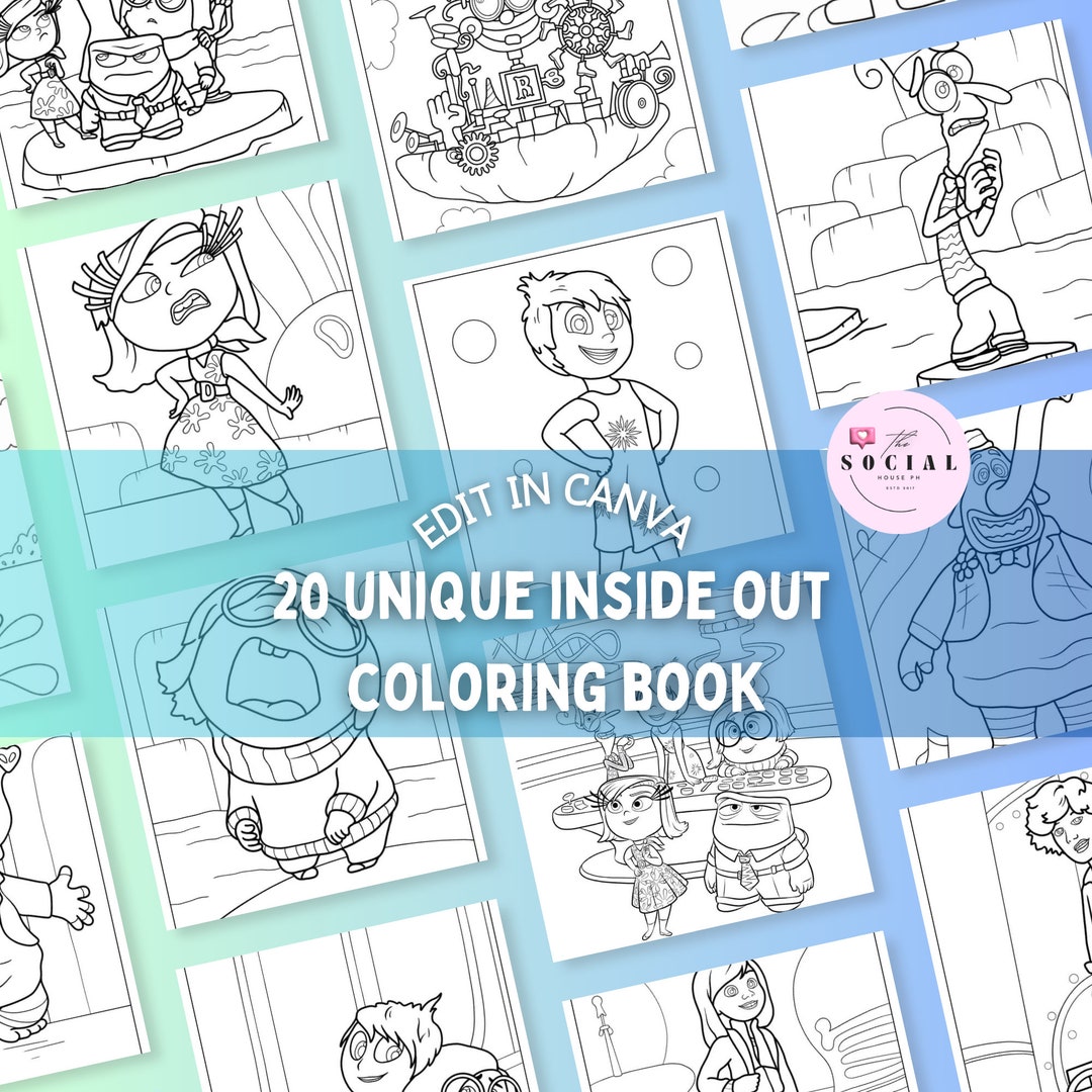 20 Inside Out Coloring Pages | 8.5x11 Inch Print-ready | Printable ...