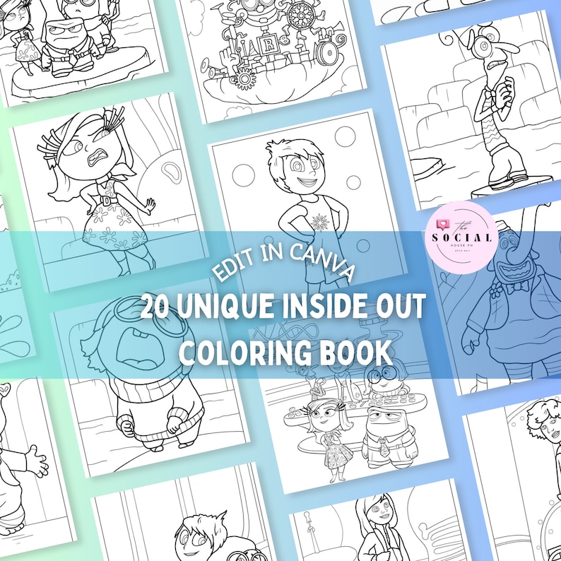 20 Inside Out Coloring Pages | 8.5x11 Inch Print-ready | Printable ...