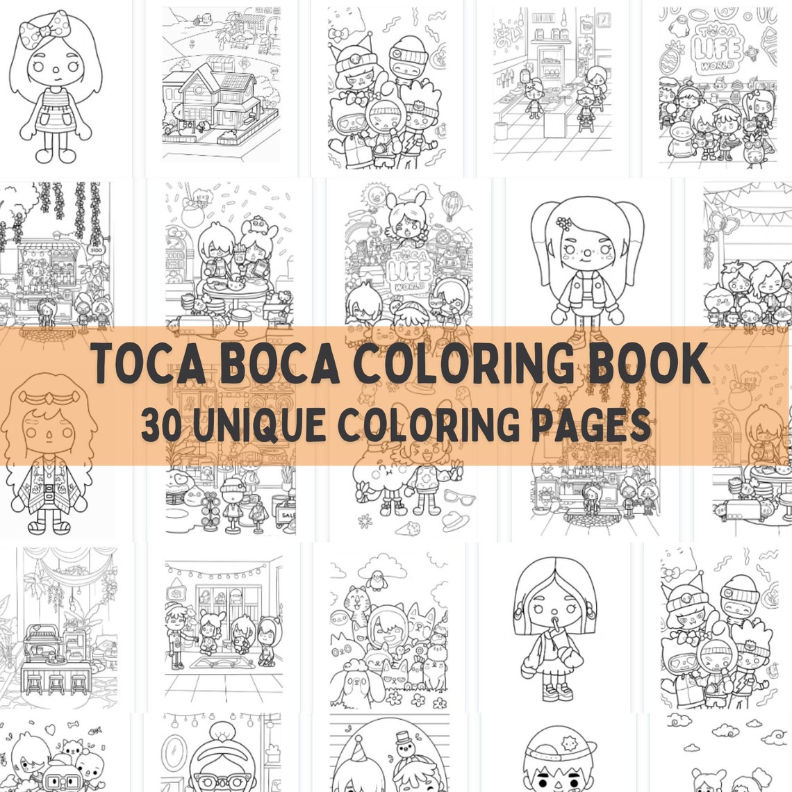 Toca Boca Coloring Page, Coloring Page for Adults, Kids Coloring Pages ...