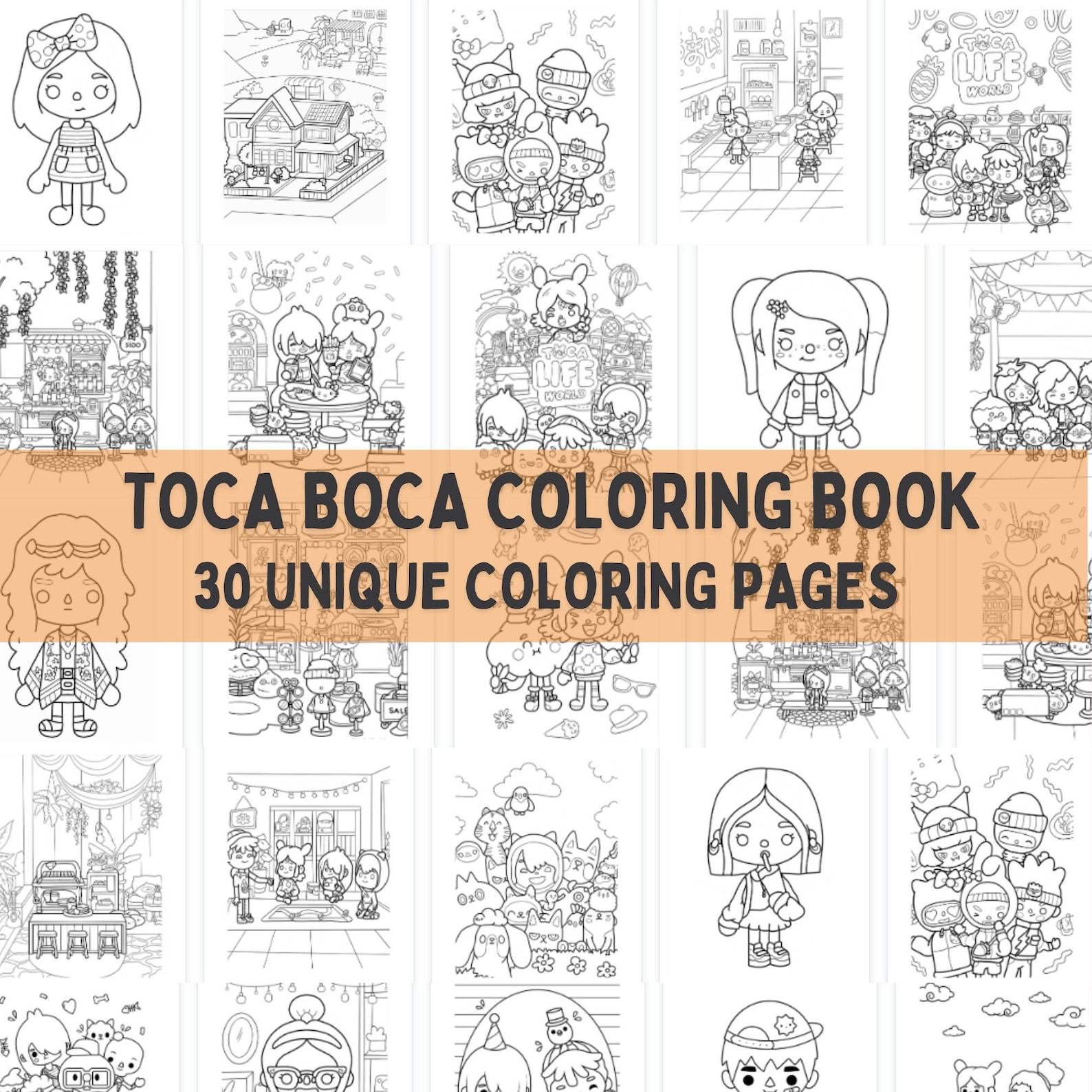 Toca Boca Coloring Page, Coloring Page for Adults, Kids Coloring Pages ...