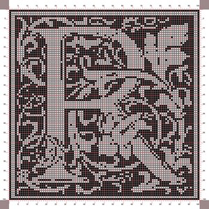 Alphabet - Letter R, Goudy Classic Style: Crochet/knit Graphgan Blanket ...