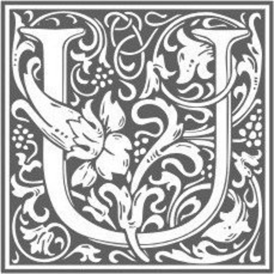 Alphabet Letter U, Goudy Classic Style: Crochet/knit Graphgan Blanket ...