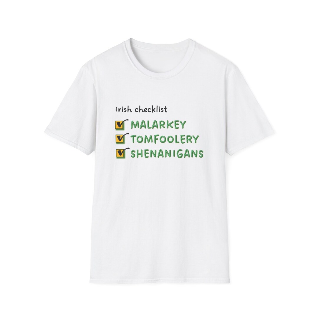 Irish Checklist (unisex Softstyle T-shirt) - Etsy
