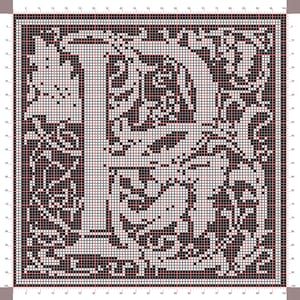 Alphabet - Letter P, Goudy Classic Style: Crochet/knit Graphgan Blanket ...