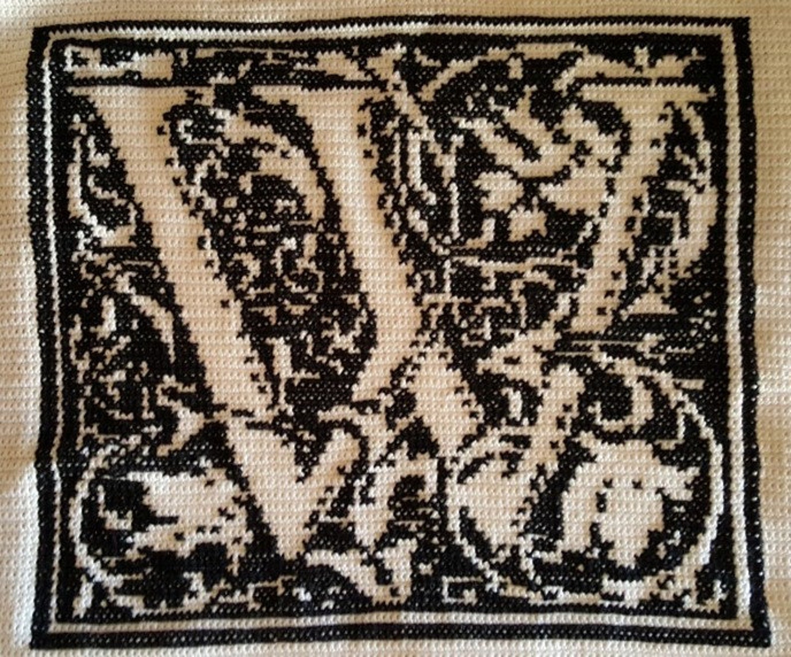 Alphabet - Letter W, Goudy Classic Style: Crochet/knit Graphgan Blanket ...