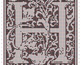 Alphabet Letter M, Goudy Classic Style: Crochet/knit Graphgan Blanket ...