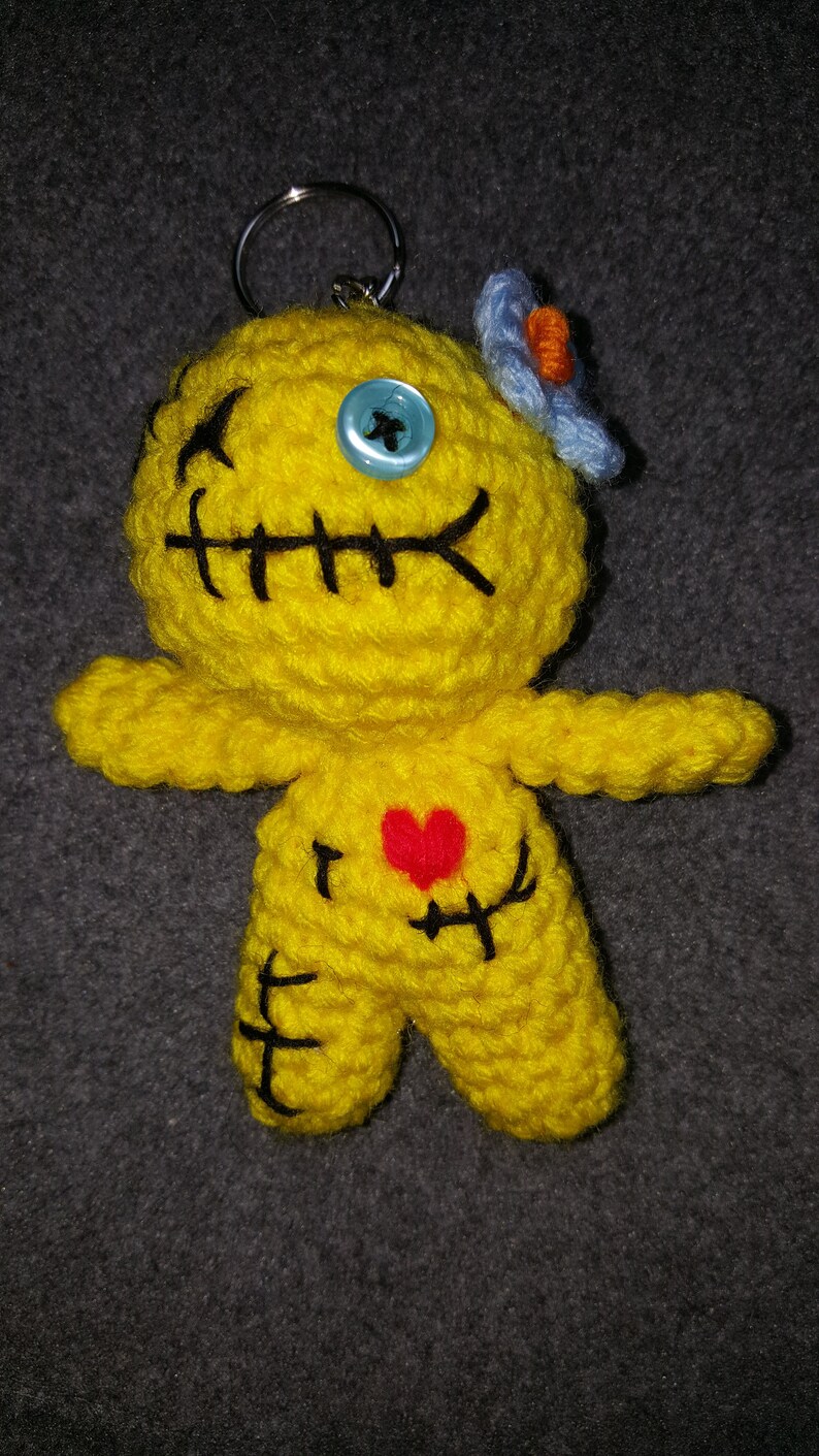 Crochet Mini Happy Voodoo Keychain - Etsy
