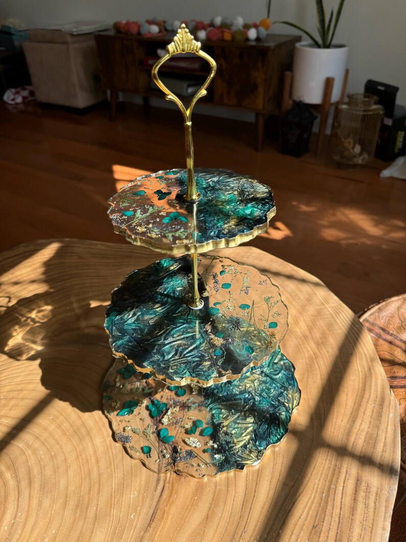 Custom Handmade 3-tier Resin Tray, Cake Stand, House Decor, Display ...