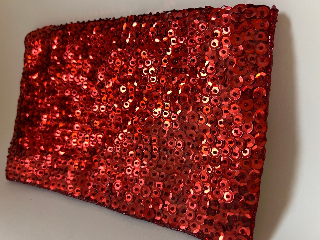 Red Sequined Evening Bag - Etsy