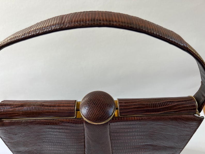 Vintage Brown Lizard Handbag - Etsy