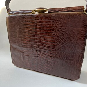 Vintage Brown Lizard Handbag - Etsy