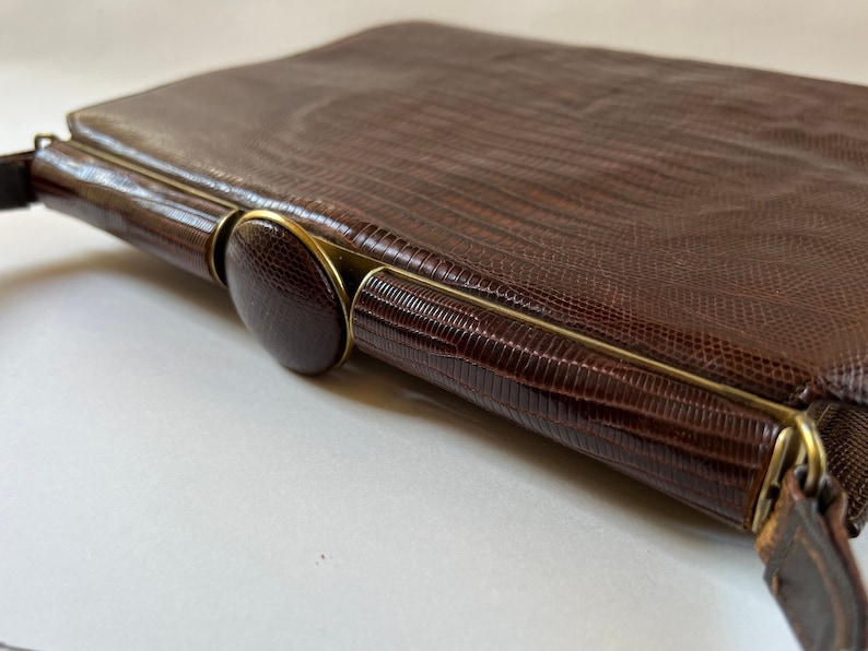 Vintage Brown Lizard Handbag - Etsy