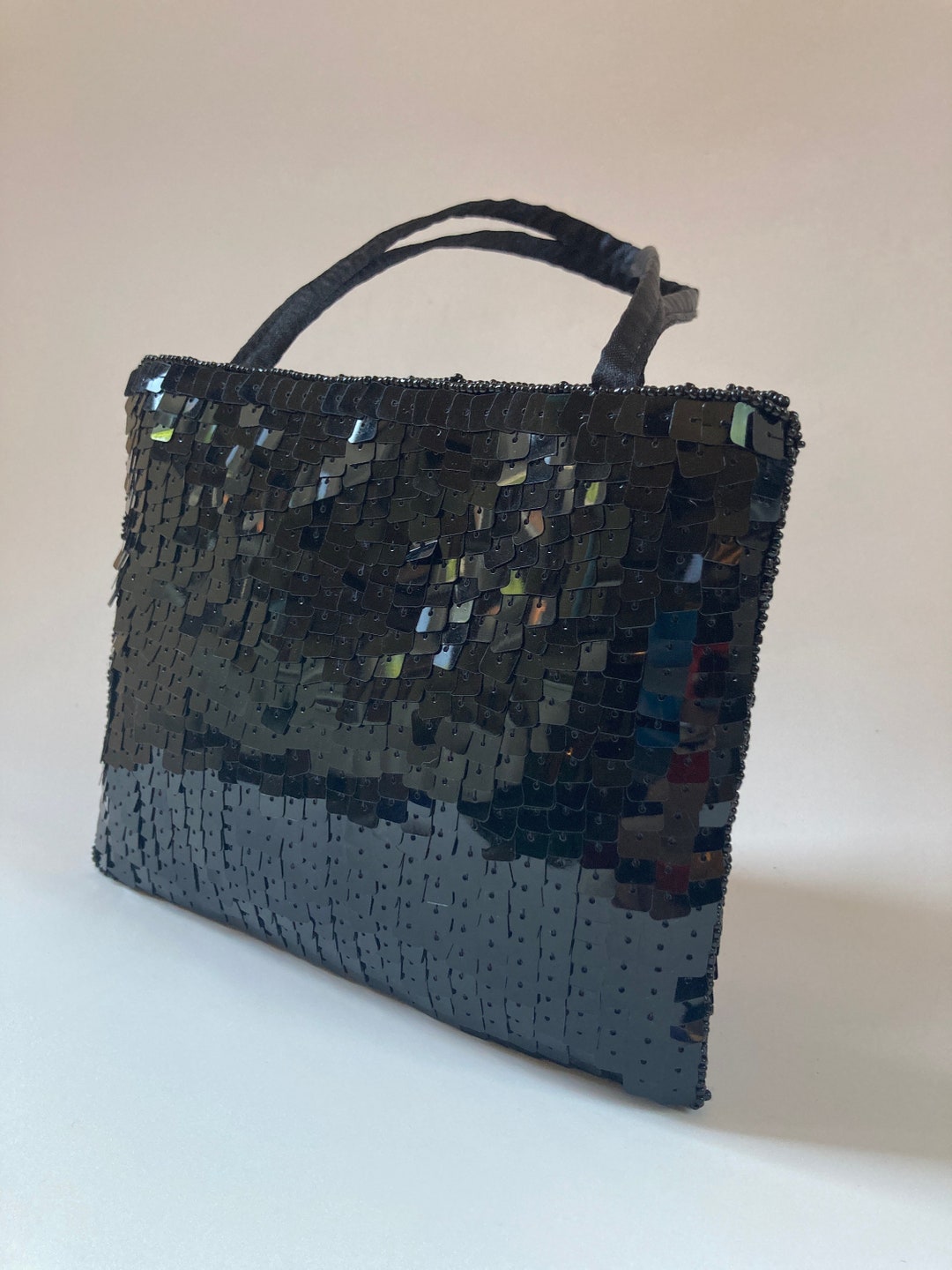 Small Black Sequin Evening Bag - Etsy