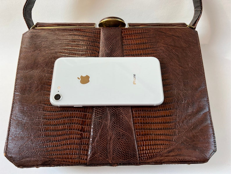 Vintage Brown Lizard Handbag - Etsy