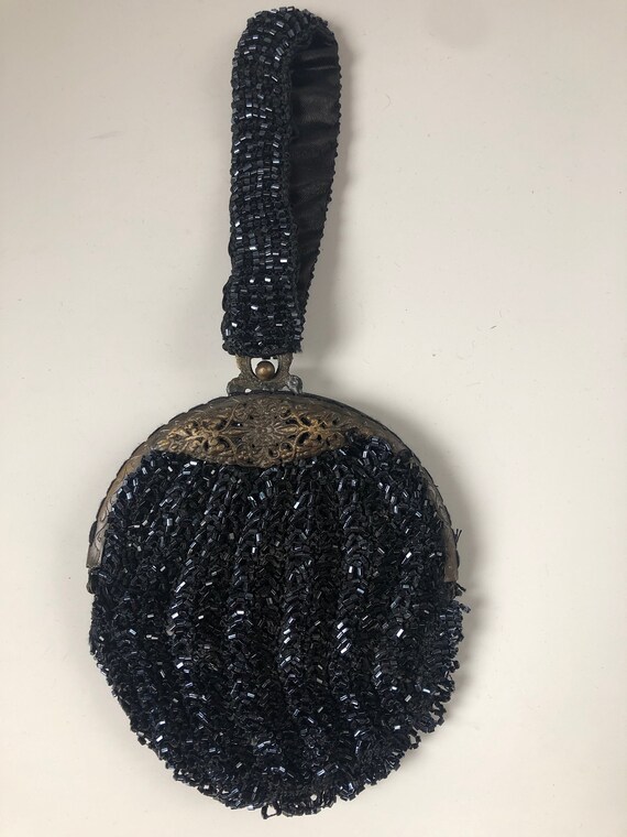 Antique Round Jet Bag with Wrist Strap - Gem
